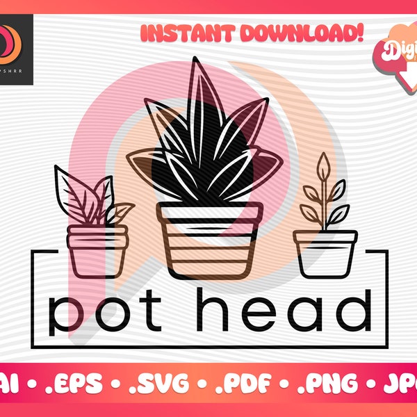 Funny Flower Pot Svg - Etsy