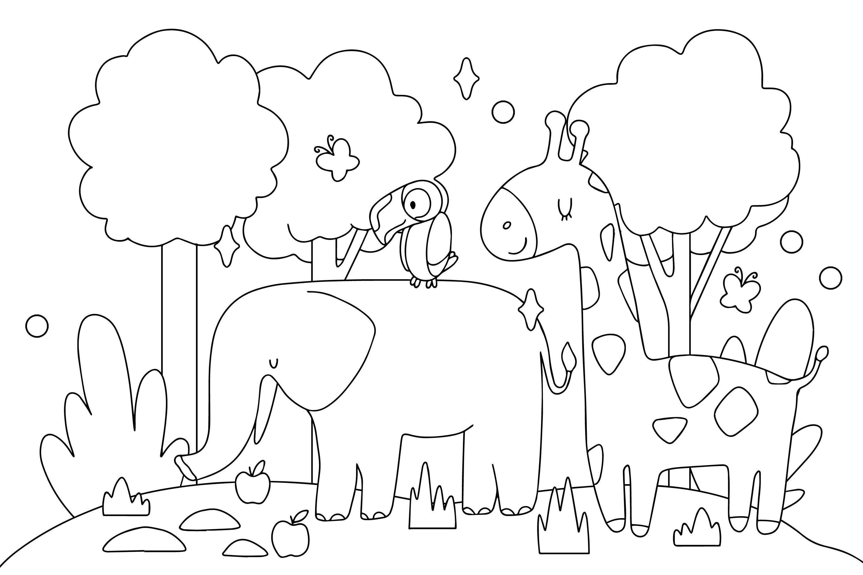 Coloringprintart: 24 Cute Animals Digital Coloring Pages for Kids and ...
