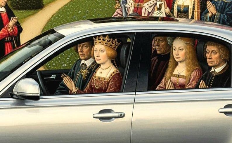 Medieval People Driving Car Digital Print - Etsy