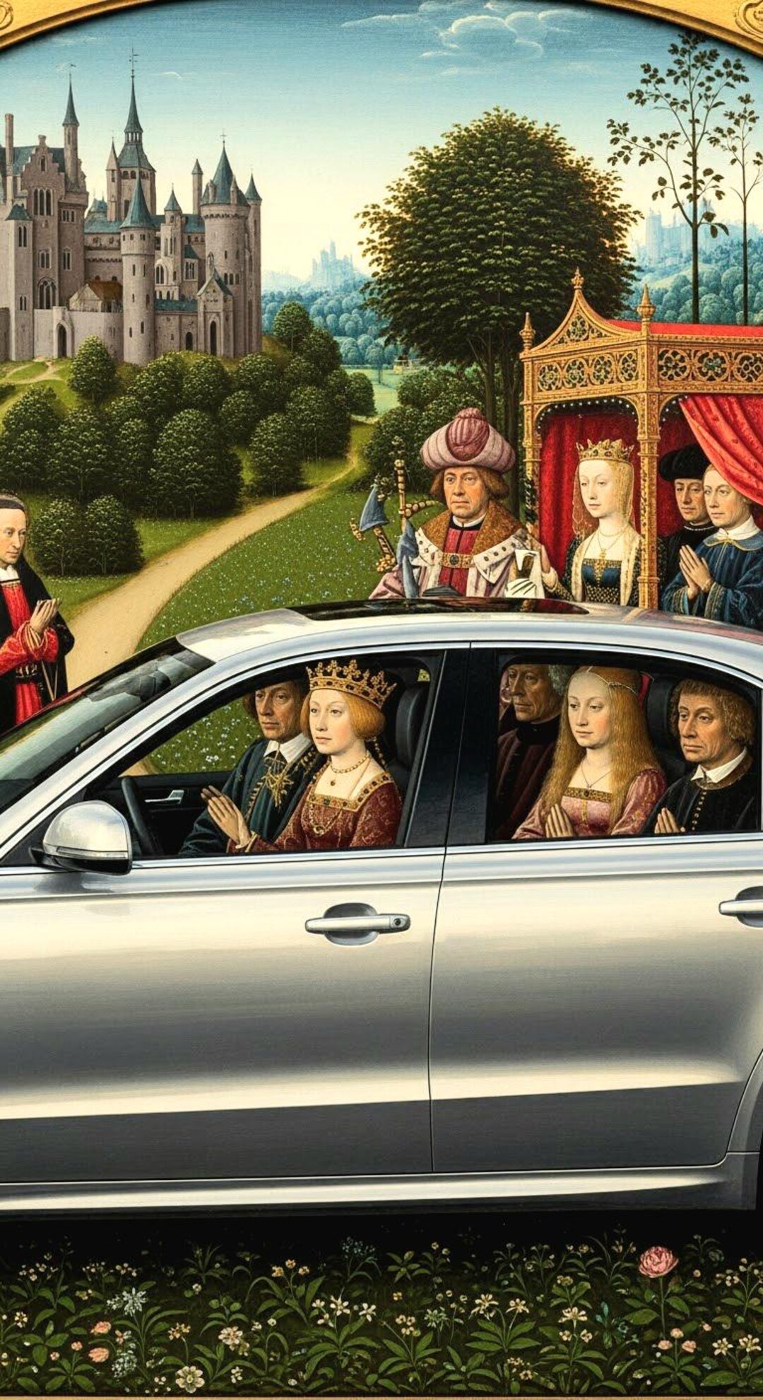 Medieval People Driving Car Digital Print - Etsy