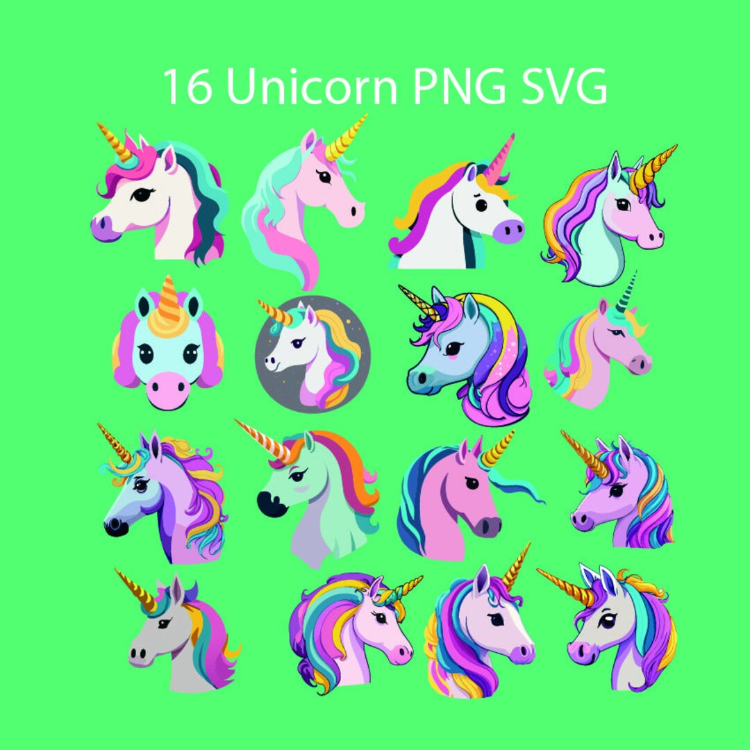 Unicorn Head Design PNG and SVG Format Digital Download - Etsy