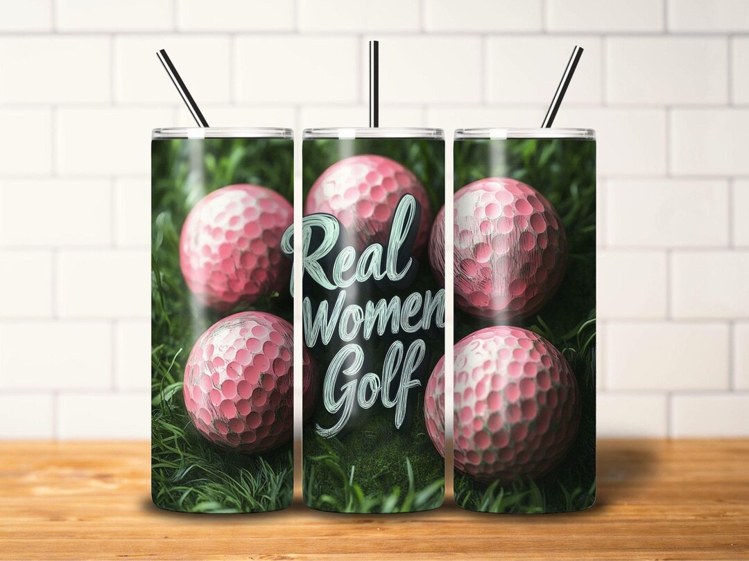 Women Golf Tumbler Wrap PNG Girl Golfing Life 20 Oz Skinny Tumbler ...