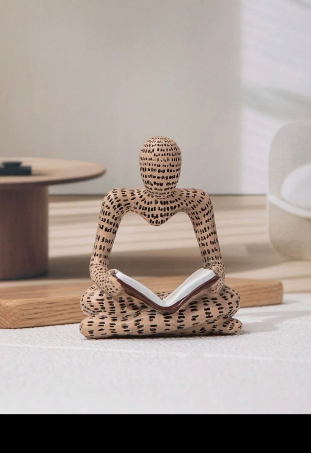 Resin Brown Read a Book Figure Decoration - Etsy UK