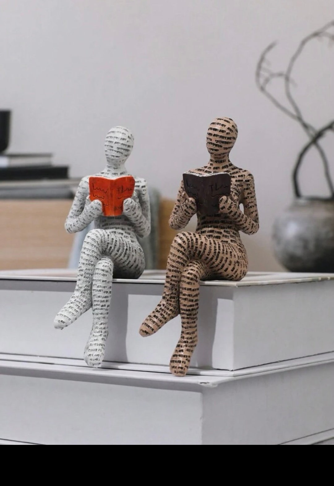 Resin Read a Book Figure Desk Decoration - Etsy