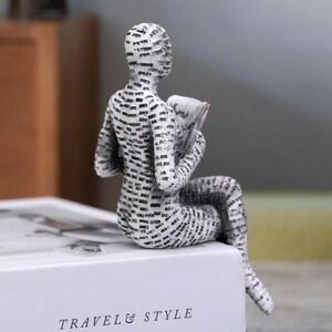 Resin Read a Book Figure Desk Decoration - Etsy