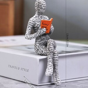 Resin Read a Book Figure Desk Decoration - Etsy
