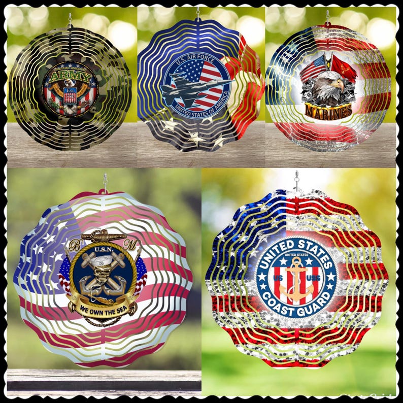 US Military Wind Spinner Bundle, Patriotic Sublimation PNG - Etsy