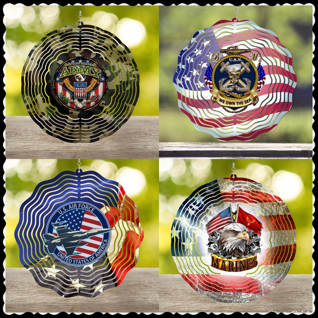 US Military Windspinner Bundle, Sublimation Png, US Army, US Marines ...