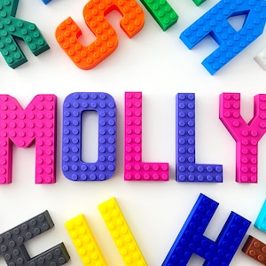 Personalised Brick Compatible Letters - Building Blocks Style Custom 3D ...