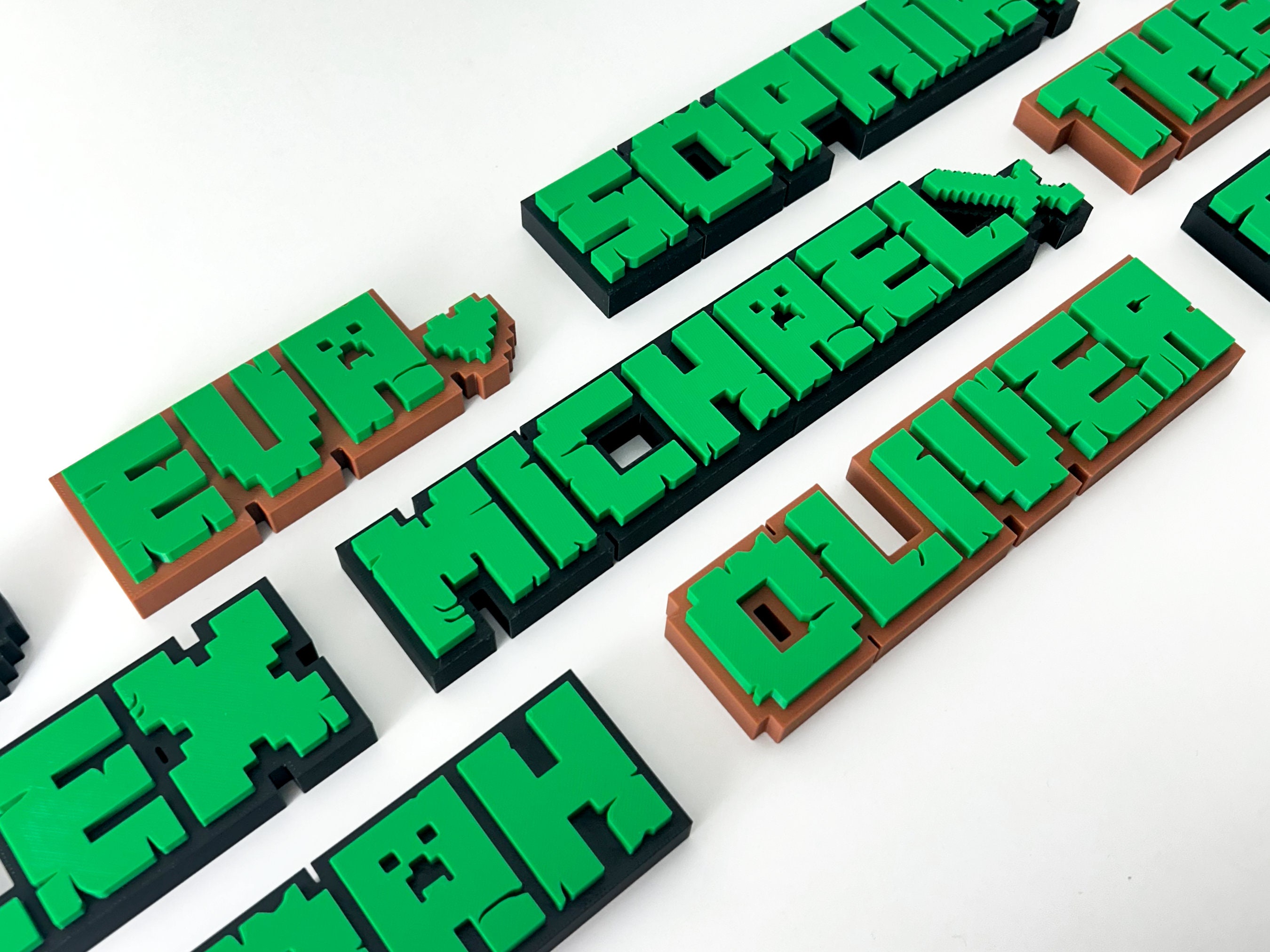 Personalised Miner Craft Style Name Sign Creeper Inspired Custom 3D ...