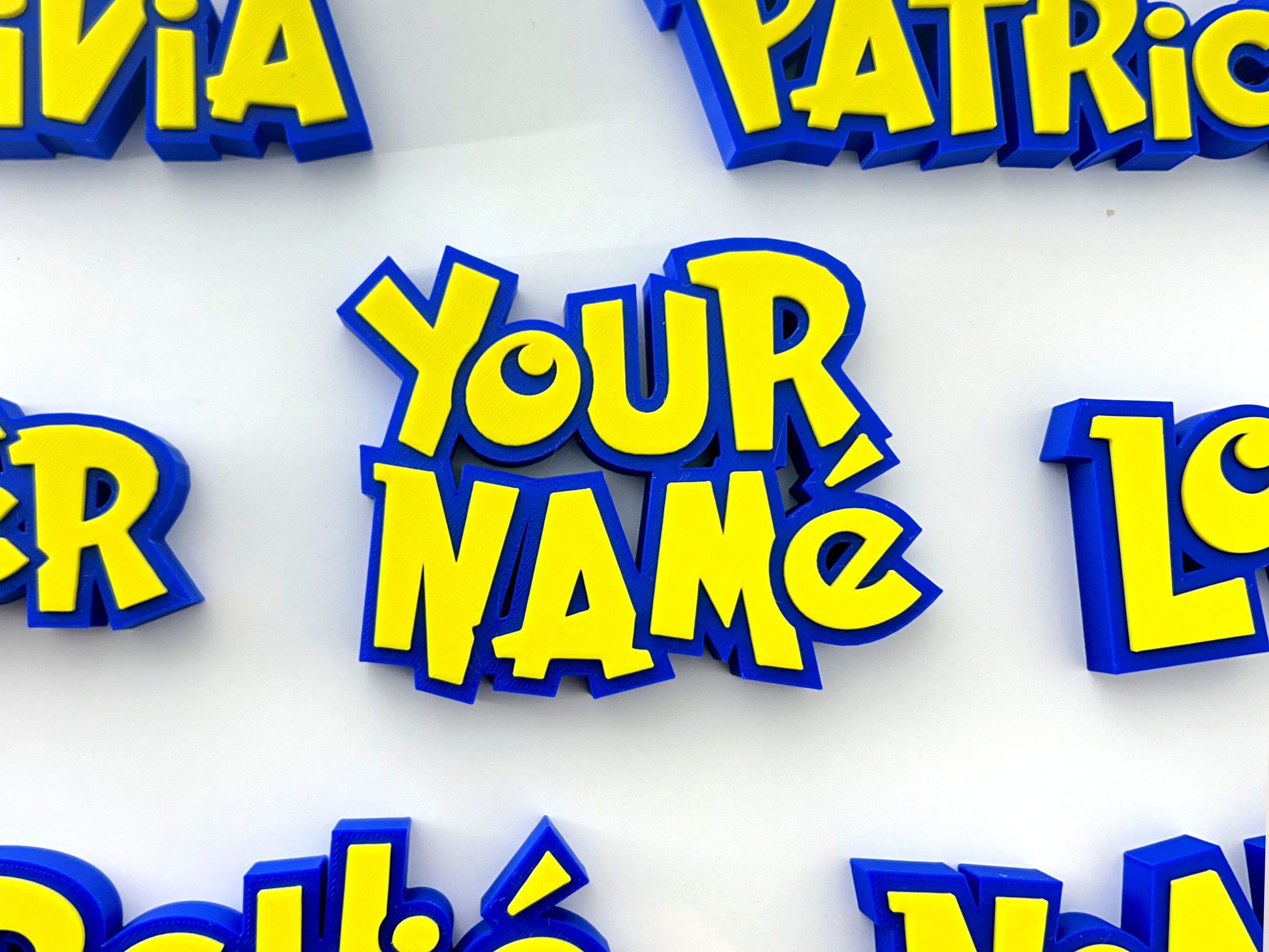 Personalised Poke Inspired Name Sign - Poke Style Custom 3D Name Plate ...