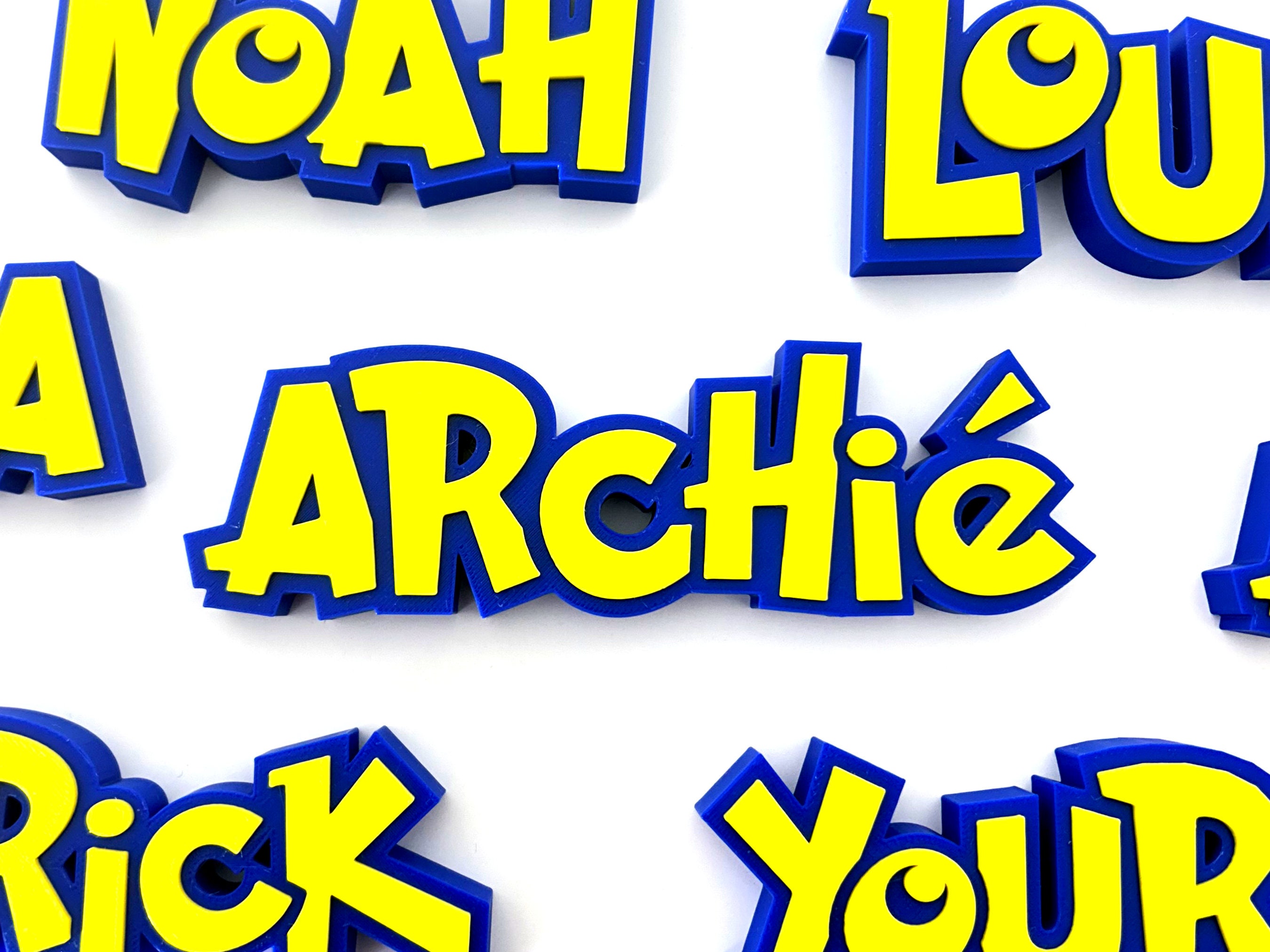 Personalised Poke Inspired Name Sign Poke Style Custom 3D Name Plate ...