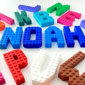 Personalised Brick Compatible Letters - Building Blocks Style Custom 3D ...