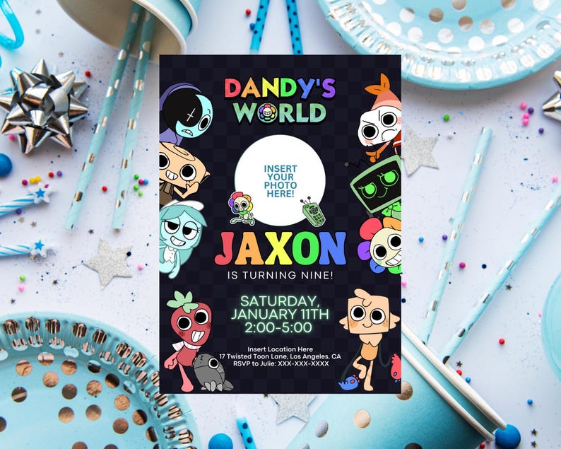 Dandy's World Birthday Invitation: Toon Party, Virtual Invite (PDF) - Etsy