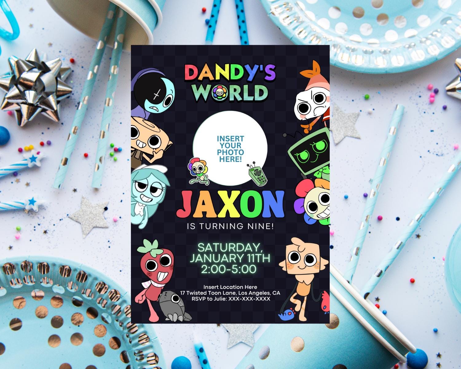 Dandy's World Birthday Invitation, Dandy Twisted Toon Birthday ...