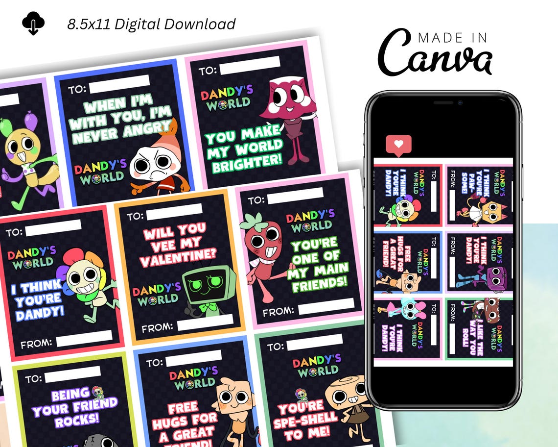 Dandy's World Valentine's Day Cards: Twisted Toons Dandy Valentines ...