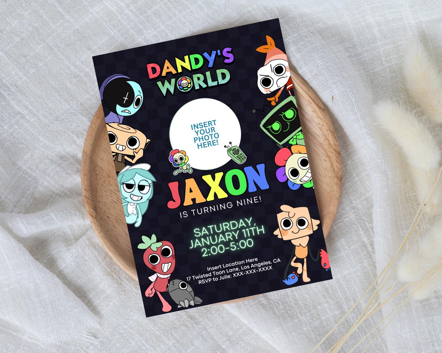 Dandy's World Birthday Invitation, Dandy Twisted Toon Birthday ...