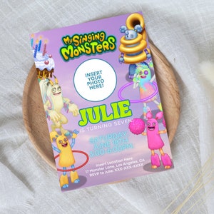 My Singing Monsters MSM Girls Birthday Invitation, My Singing Monsters ...
