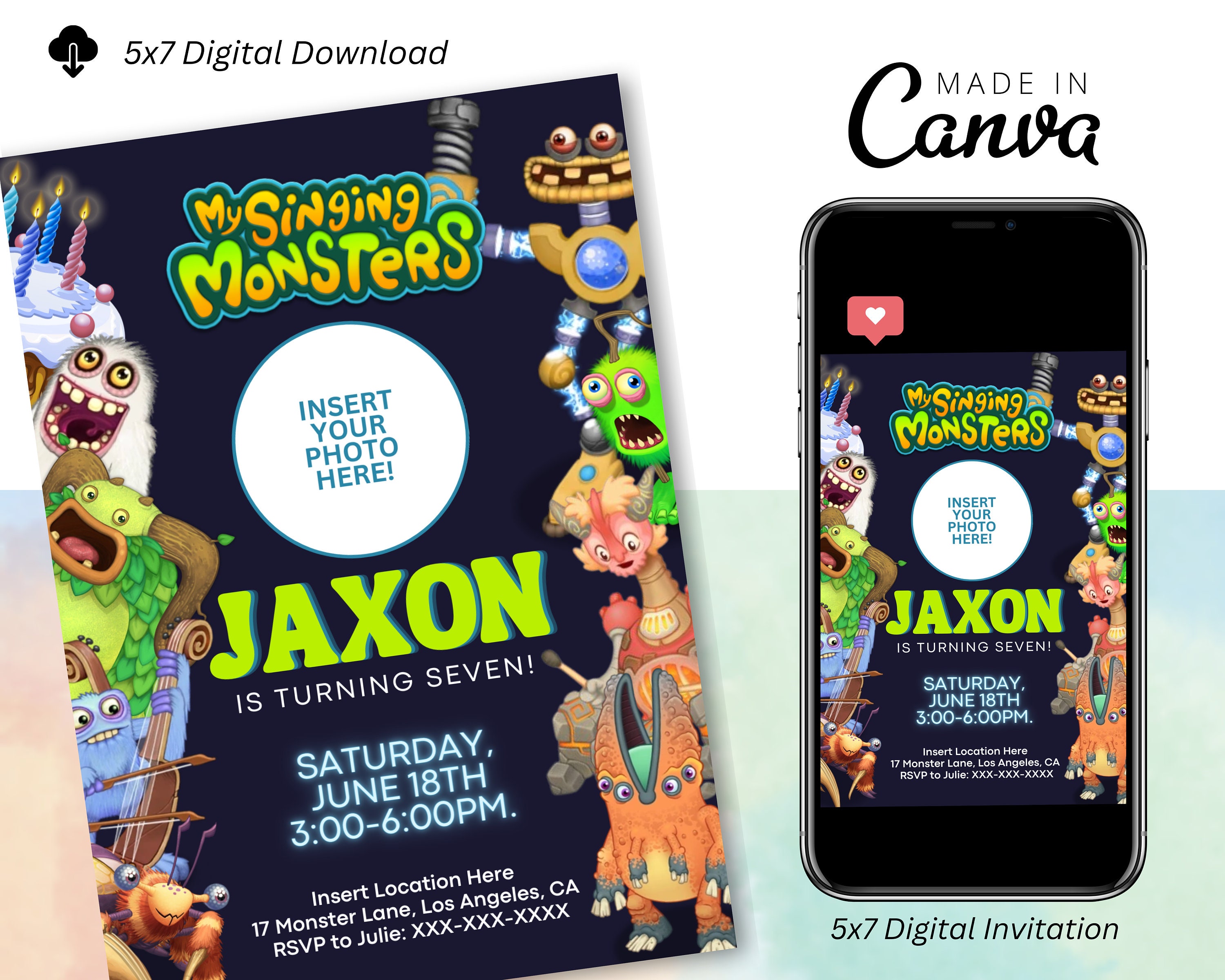My Singing Monsters MSM Birthday Invitation, My Singing Monsters ...