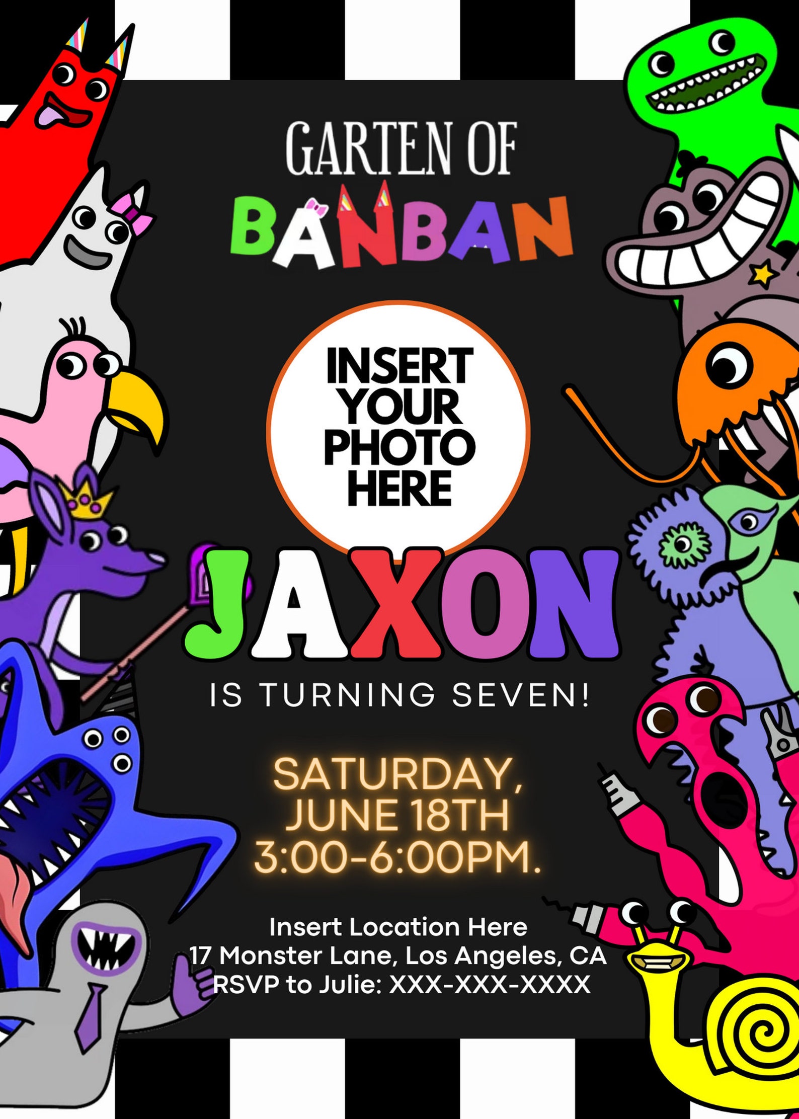 Garten of Banban Birthday Invitation: Customizable Digital Template ...