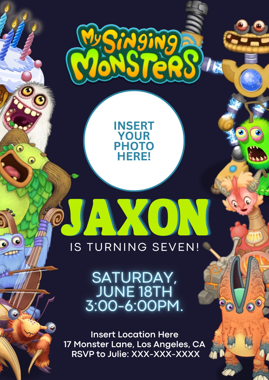My Singing Monsters MSM Birthday Invitation, My Singing Monsters ...