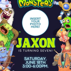 My Singing Monsters MSM Birthday Invitation, My Singing Monsters ...