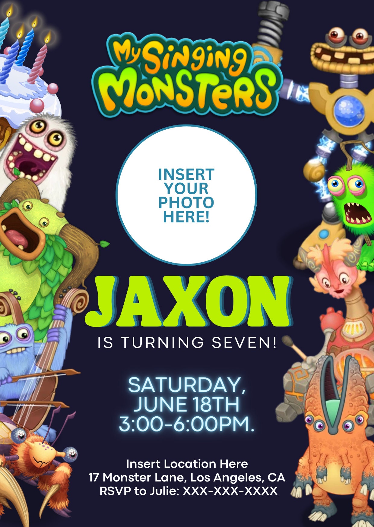My Singing Monsters MSM Birthday Invitation, My Singing Monsters ...