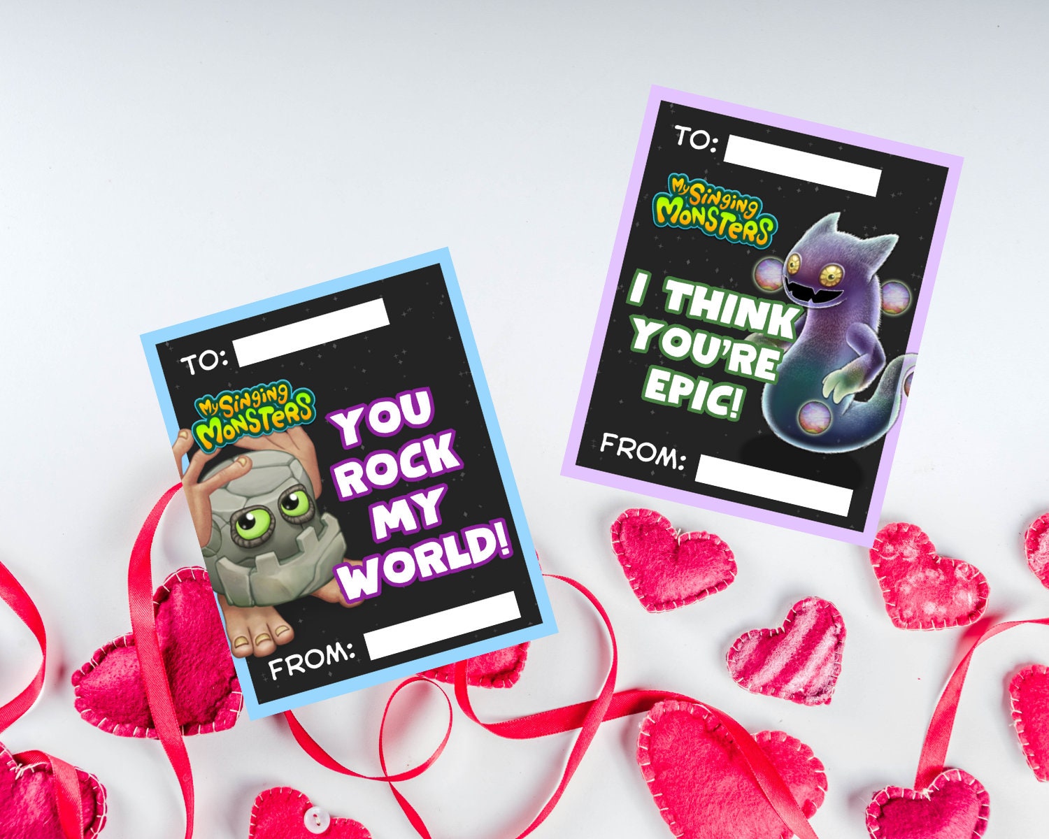 My Singing Monsters Valentine's Day Cards: Printable Template (digital ...