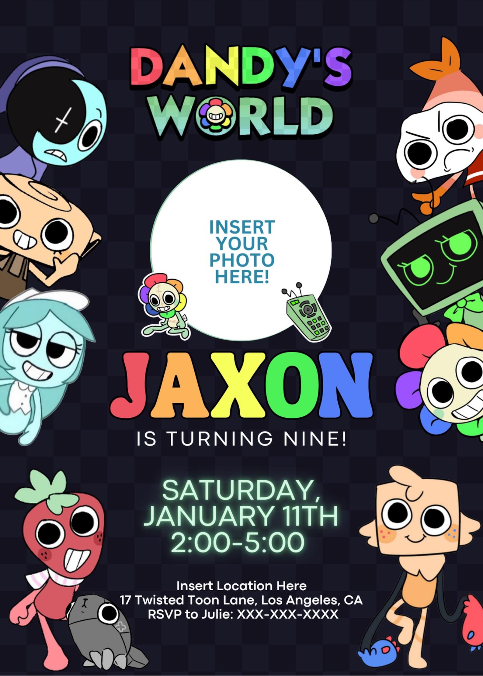 Dandy's World Birthday Invitation: Toon Party, Virtual Invite (PDF) - Etsy