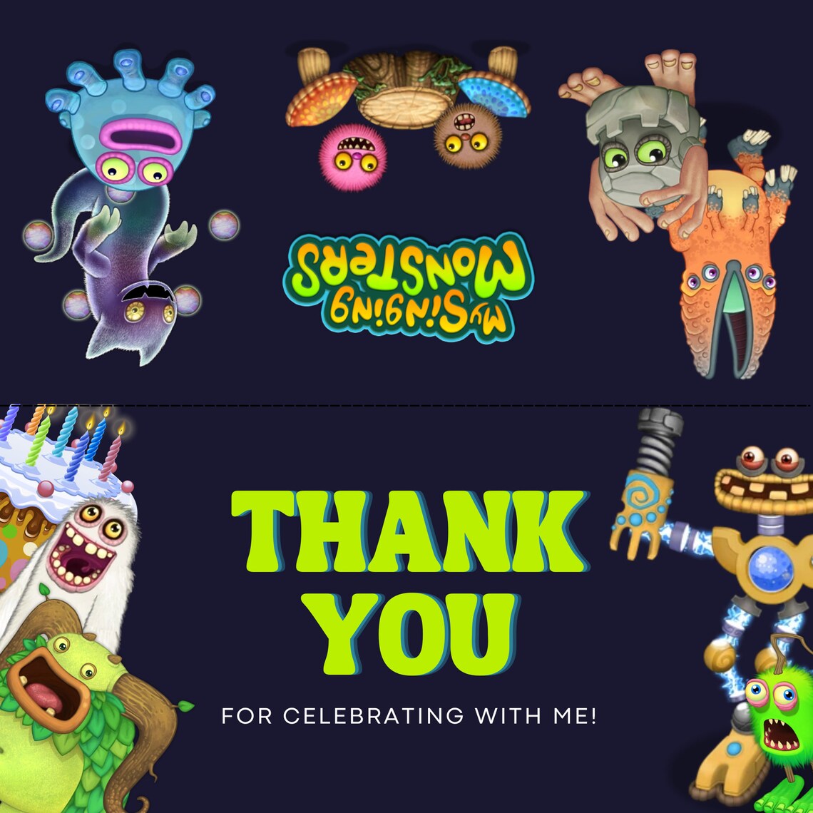 My Singing Monsters MSM Party Favor Tag, My Singing Monster Goodie Bag ...
