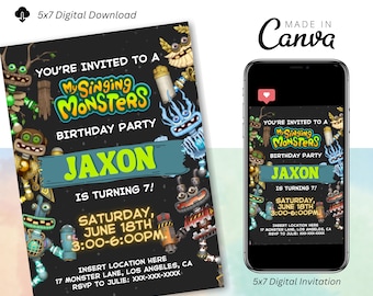 My Singing Monsters Birthday Invitation - Etsy