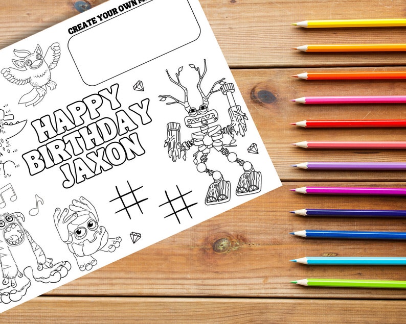 My Singing Monsters MSM Birthday Party Editable Print Out Activity ...