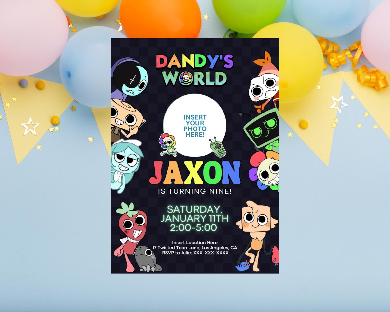 Dandy's World Birthday Invitation: Toon Party, Virtual Invite (PDF) - Etsy