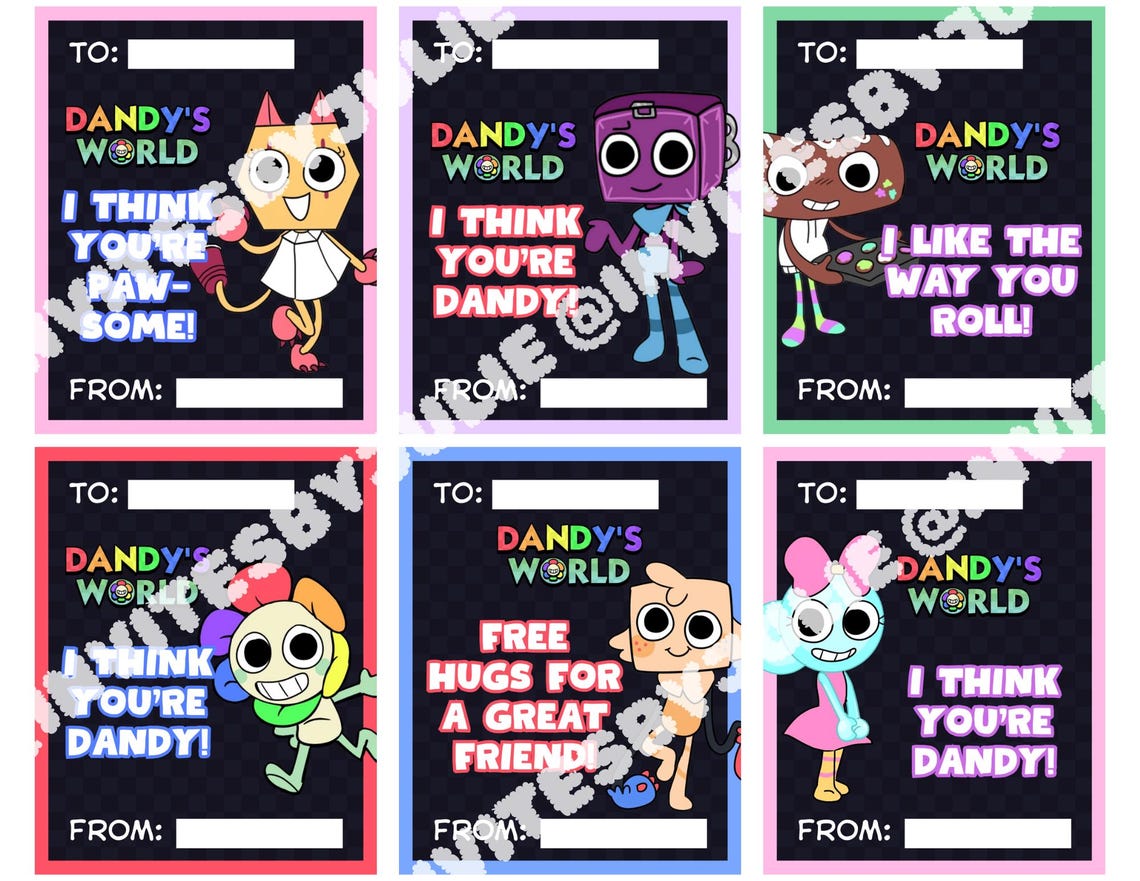 Dandy's World Valentine's Day Cards: Twisted Toons (digital Download ...