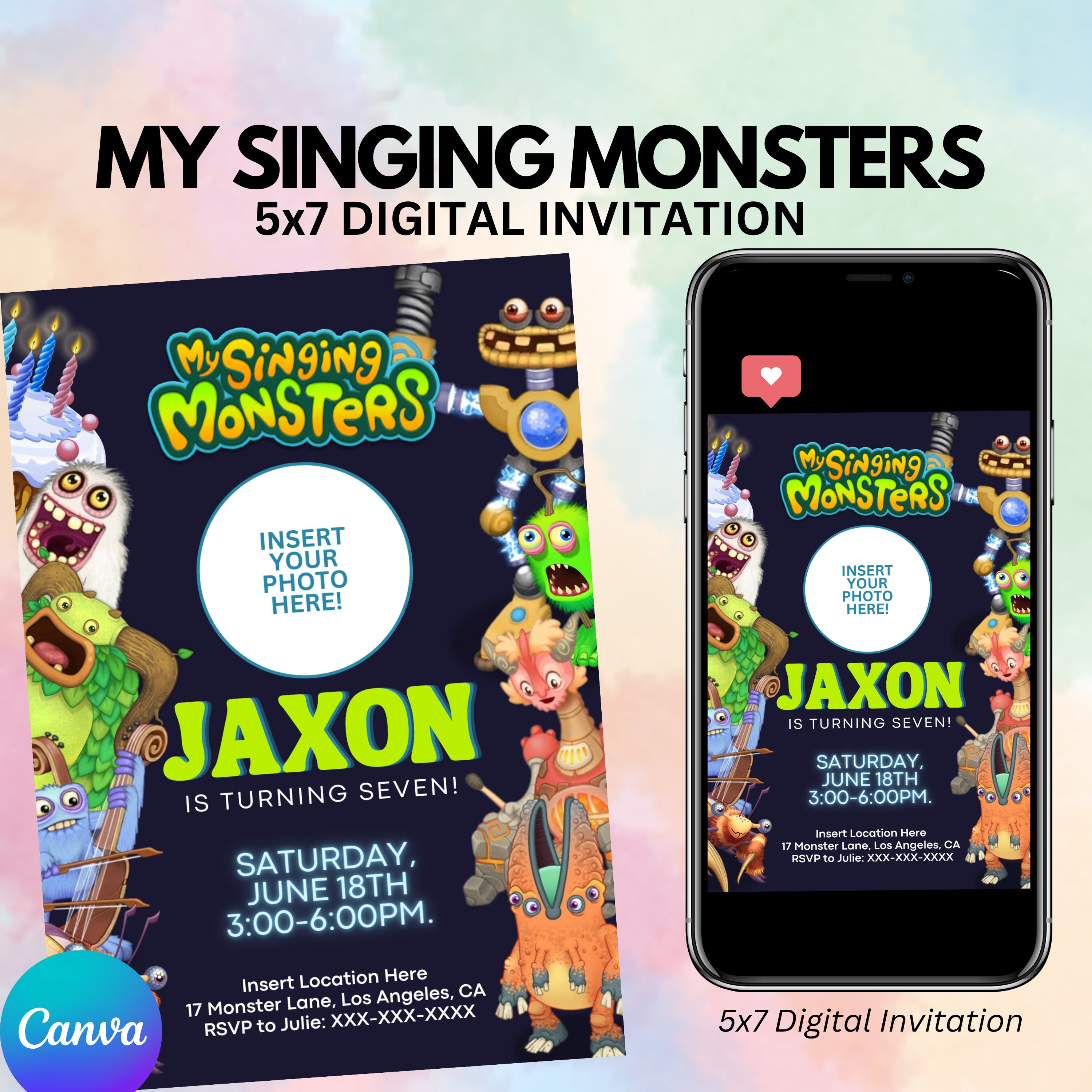 My Singing Monsters MSM Birthday Invitation, My Singing Monsters ...