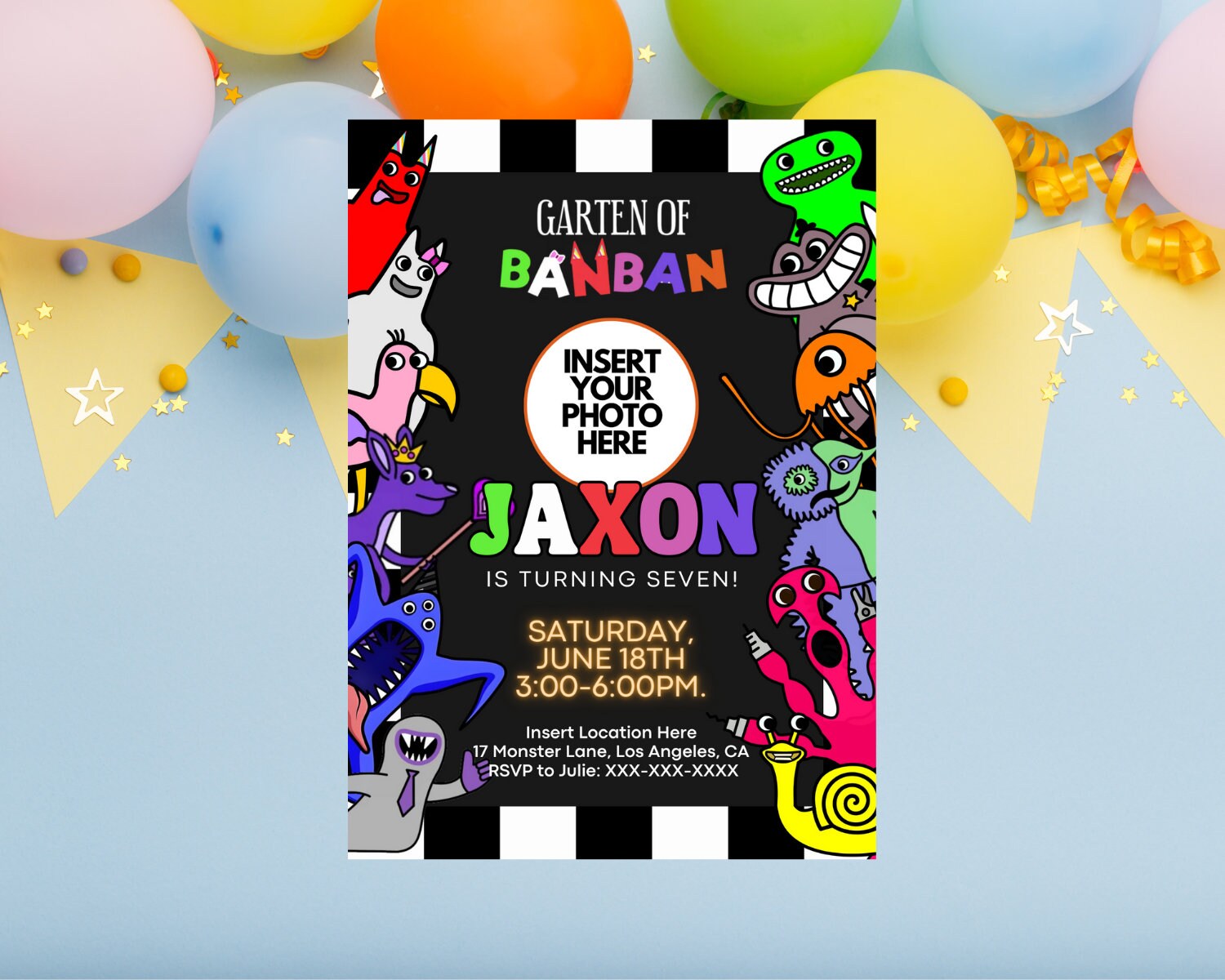 Garten of Banban Birthday Invitation: Customizable Digital Template ...