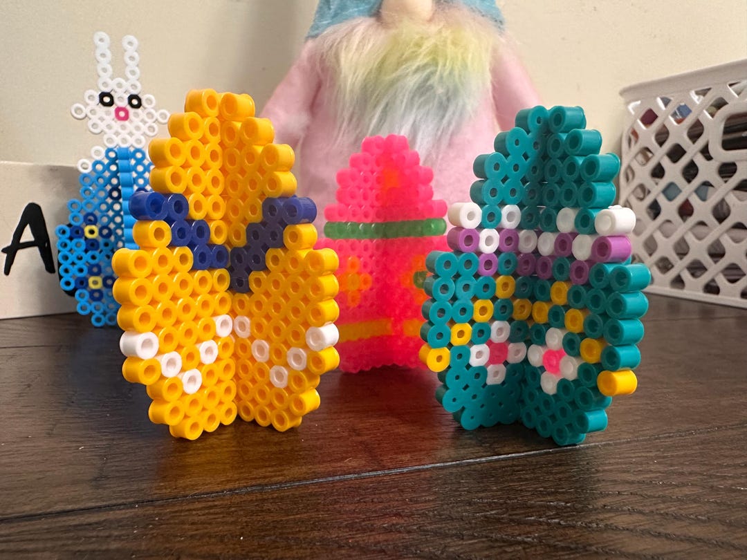3D Perler Bead Fuse Bead Easter Egg Decorative Figurines Easter Decor ...
