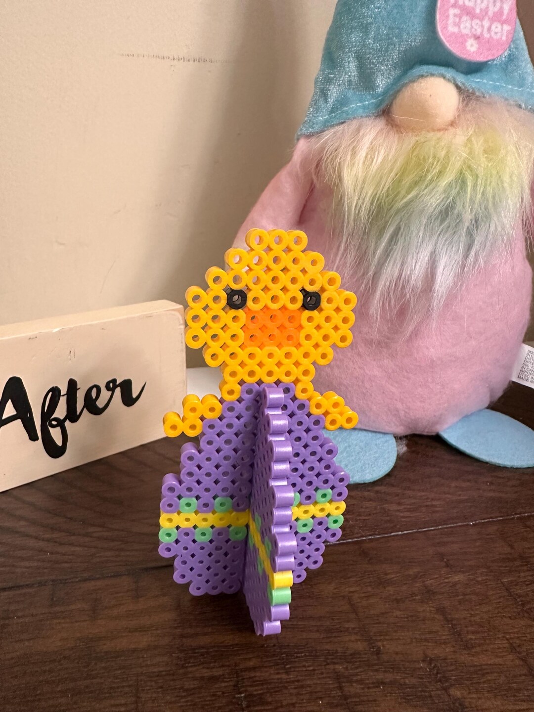 Cute Perler Bead Fuse Bead Chick Duckling Coming Out of Egg Easter ...