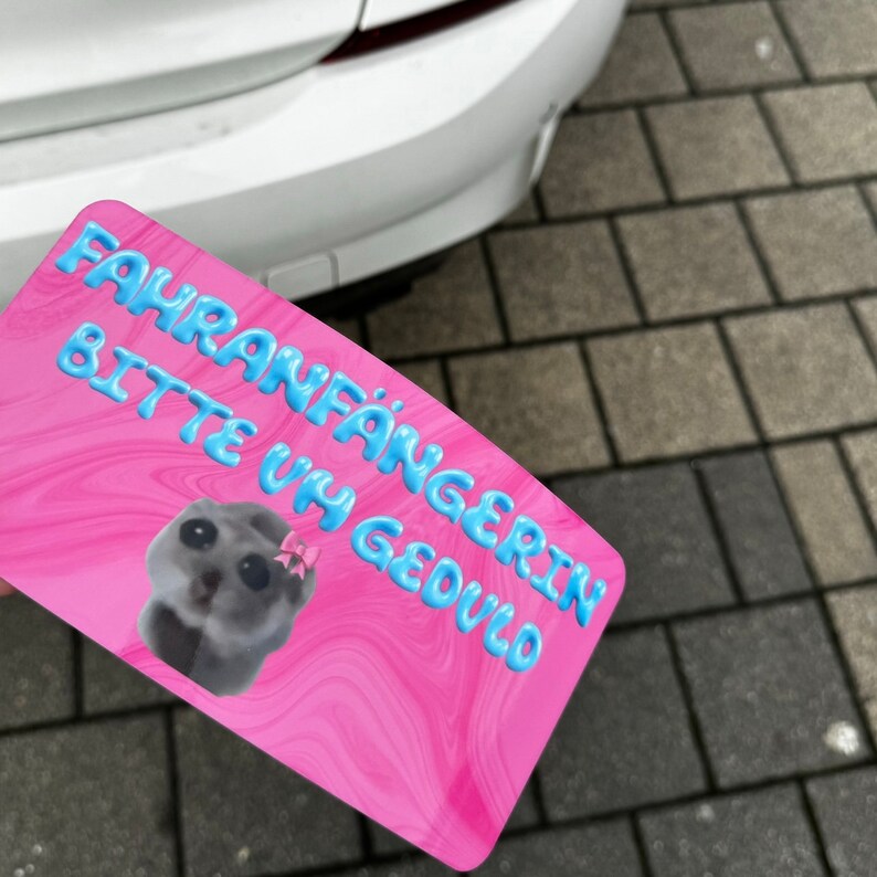 Sad Hamster Car Magnet | New Driver Sign Pink Blue | Funny Meme Magnet ...