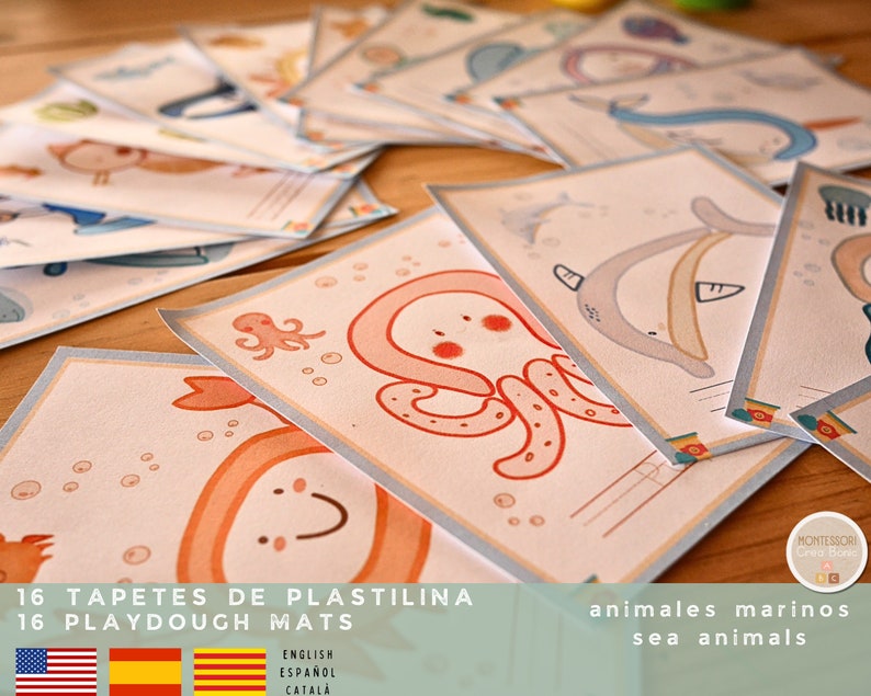 Sea Animals Plasticine Templates. Playdought Mats Sea Animals. Fine ...