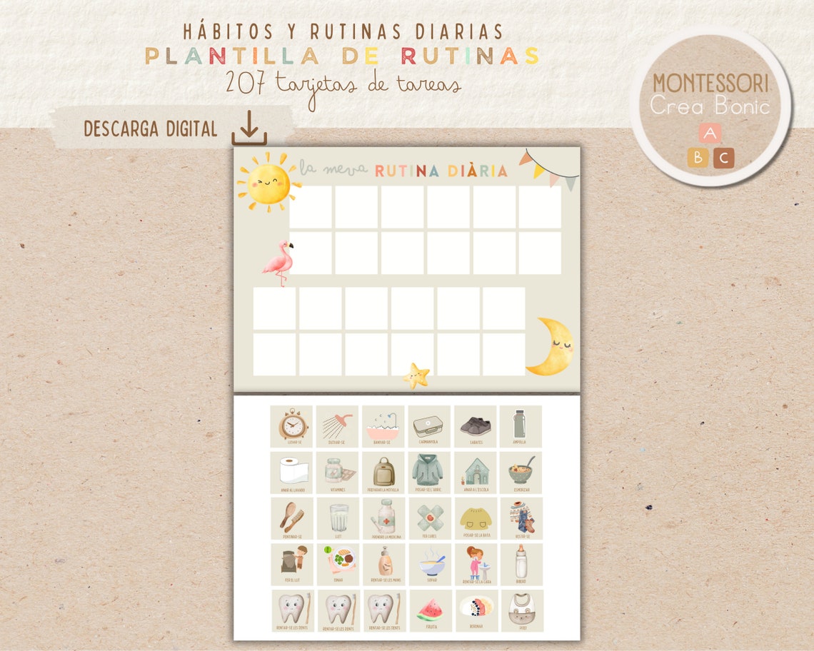 Daily Routines Template for Children in Spanish and Catalan, 207 ...