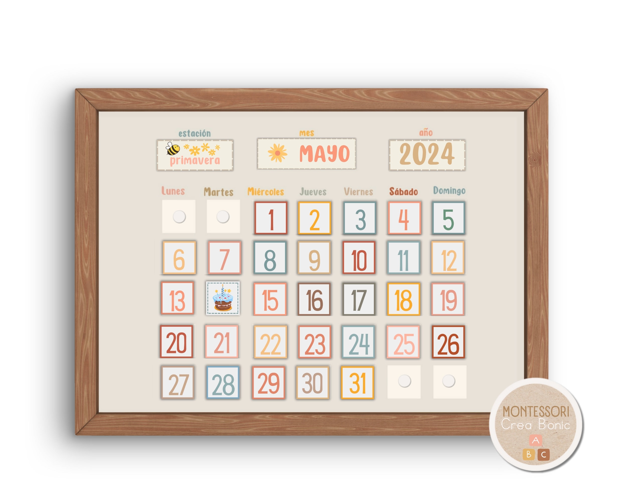 Calendario mensual para niños I Calendario de aprendizaje I Calendario ...