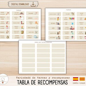 Rewards Table. Children's Routines and Habits. Spanish and Catalan ...