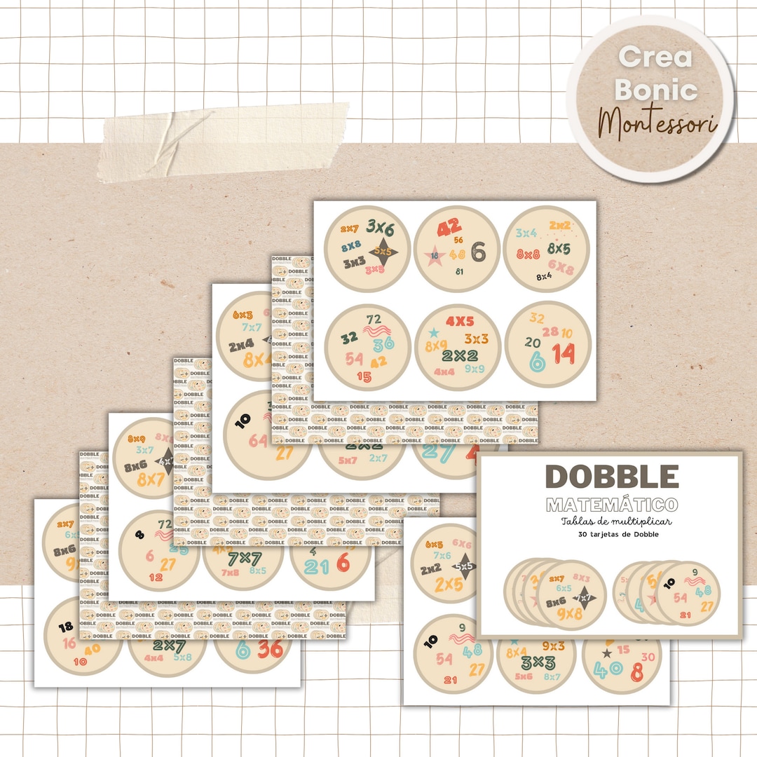 Printable Mathematical Dobble Multiplication Tables. Dobble to Practice ...