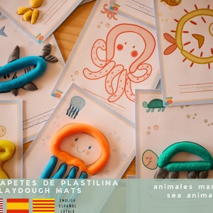 Sea Animals Plasticine Templates. Playdought Mats Sea Animals. Fine ...
