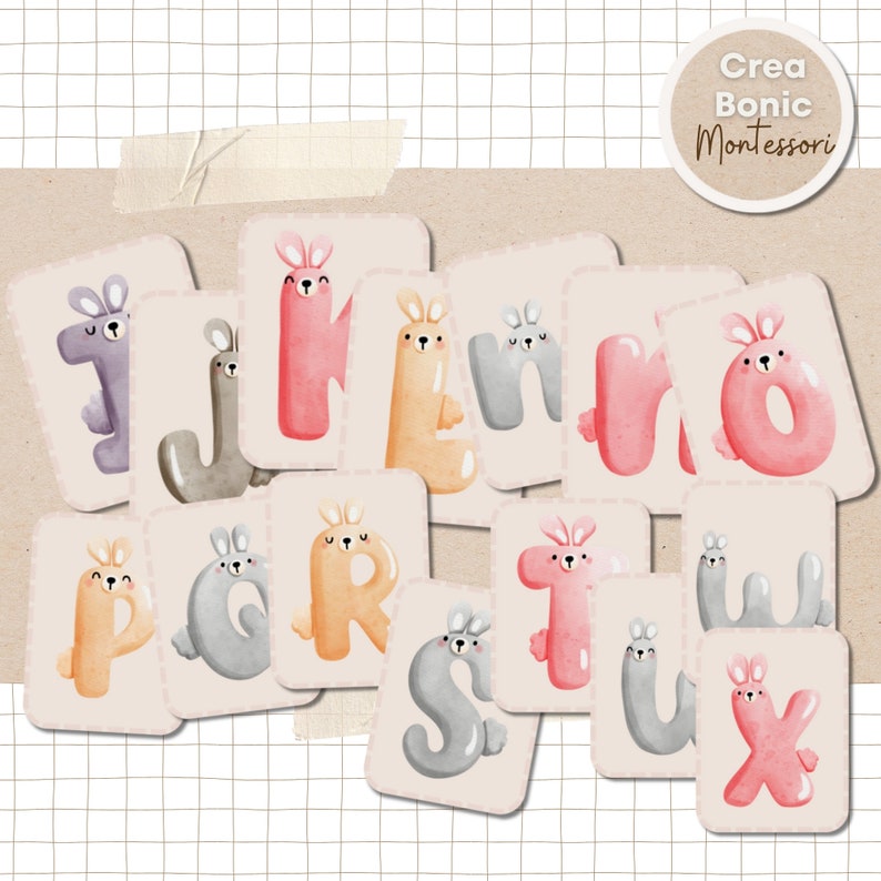Printable Alphabet Cards in Pastel Watercolor Colors. Animal Alphabet ...