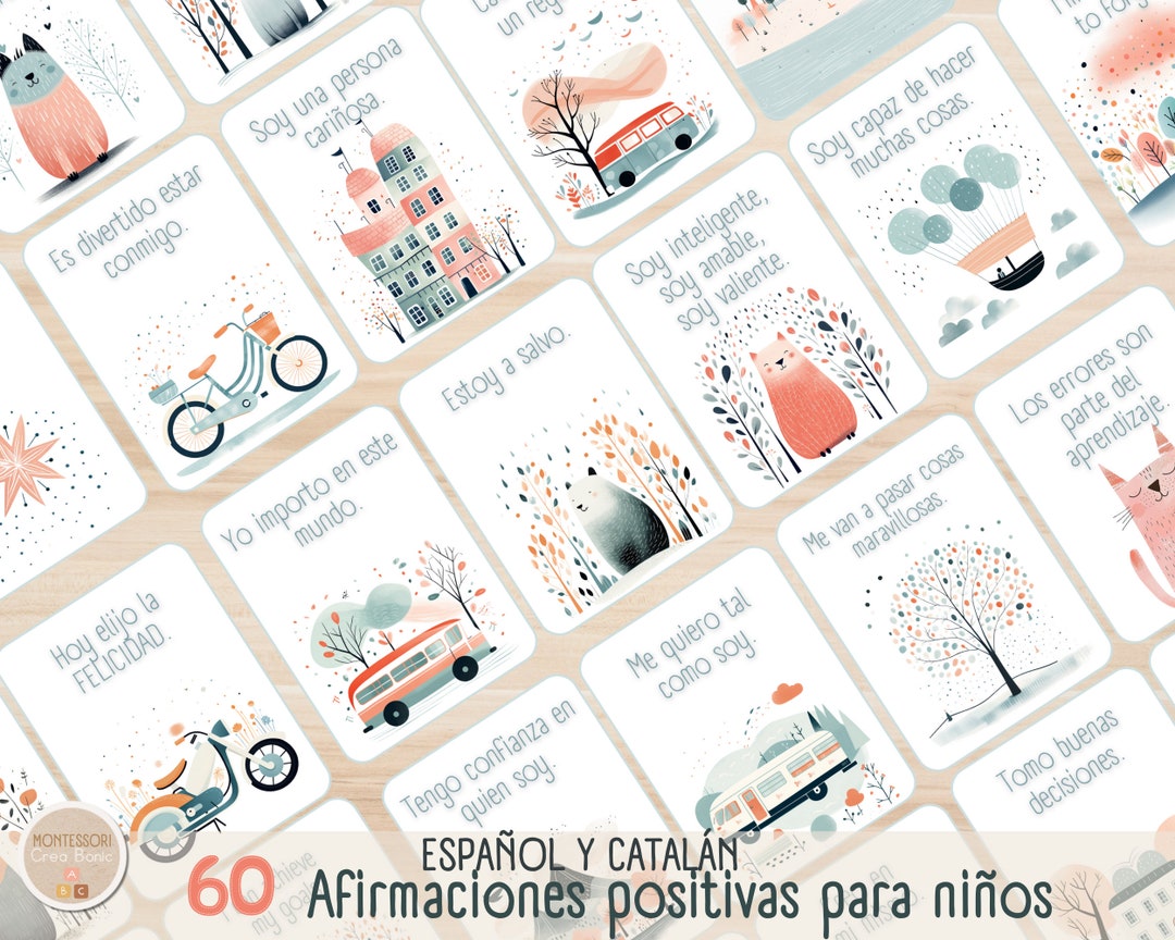 60 Positive Affirmations Cards for Kids | 60 Printable Affirmations ...