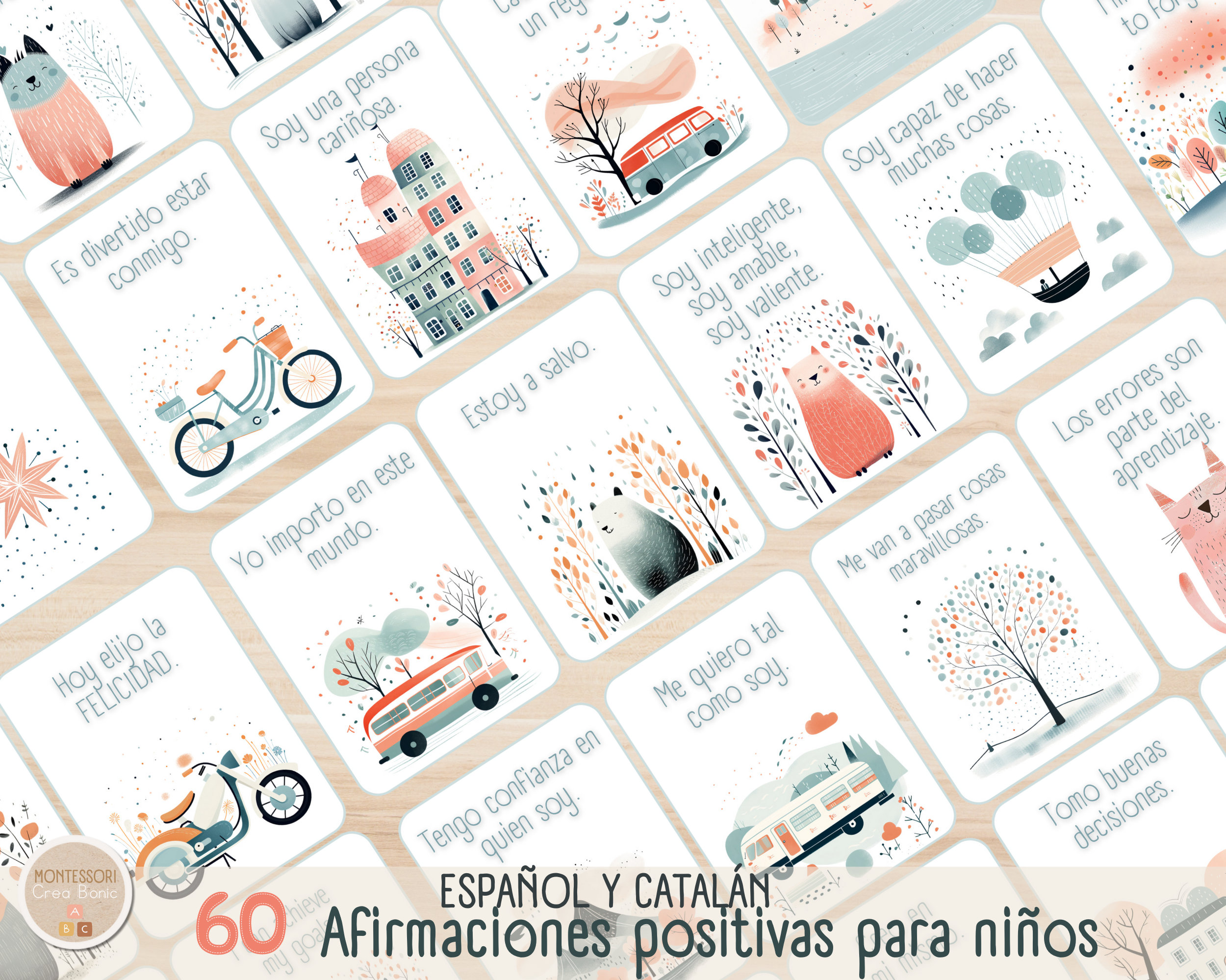 60 Positive Affirmations Cards for Kids | 60 Printable Affirmations ...