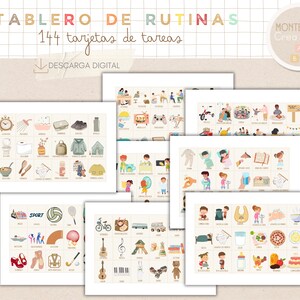 Tablero de rutinas diarias para niños en español y catalán. Temática ...
