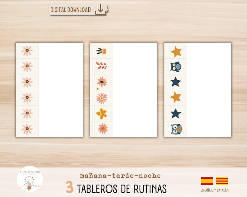 Tablero de rutinas y hábitos diarios para niños, 162 tarjetas de rutinas, imprimible ...